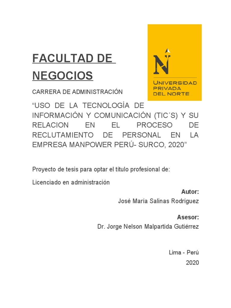 Proyecto Modelo Upn | PDF | Reclutamiento | Alfa de Cronbach