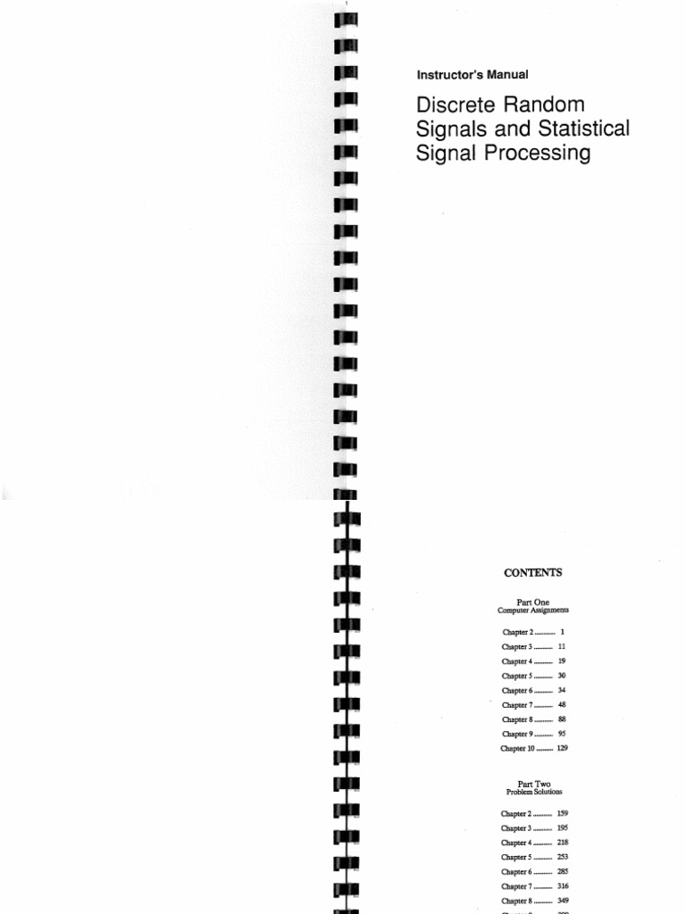 Discrete Random Signals and Statistical Signal Processing Sol Manual-Charles W. Therrien | PDF