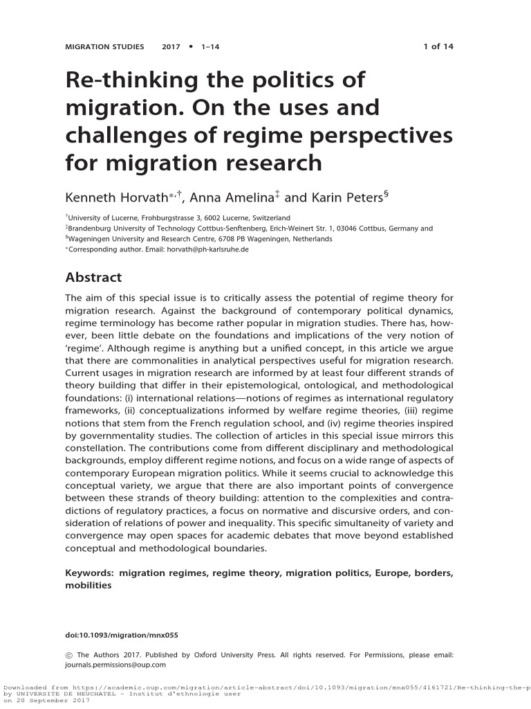 Horvath Et Al 2017 | PDF | Human Migration | Ethnography