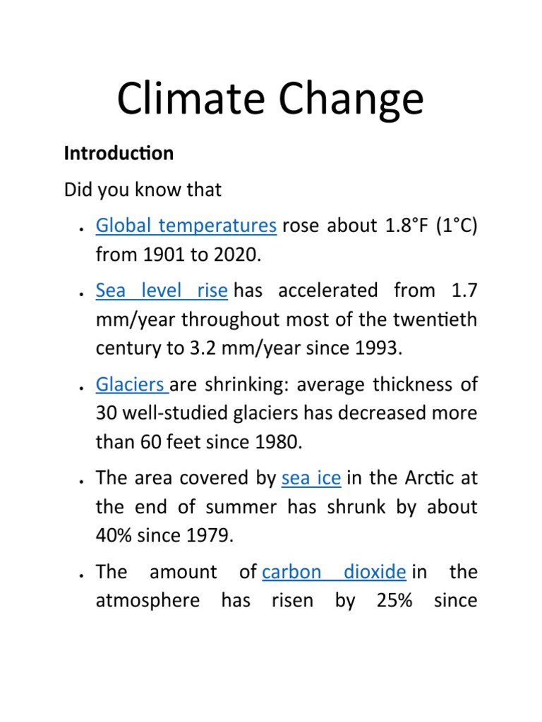 Climate Change Cbse Boards Project | PDF | Climate Change | Human ...