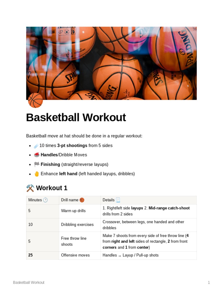 Basketball Workout | PDF | Ball Games | Competitive Games