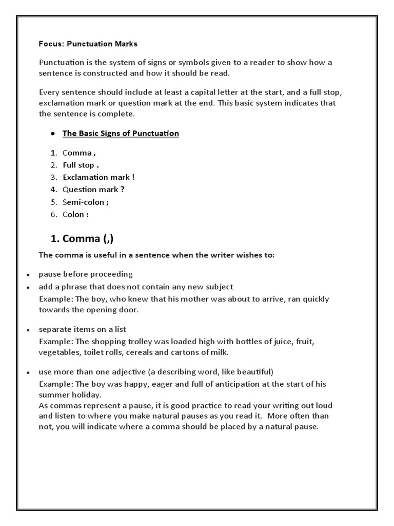 G7 Punctuation Marks | Download Free PDF | Punctuation | Comma