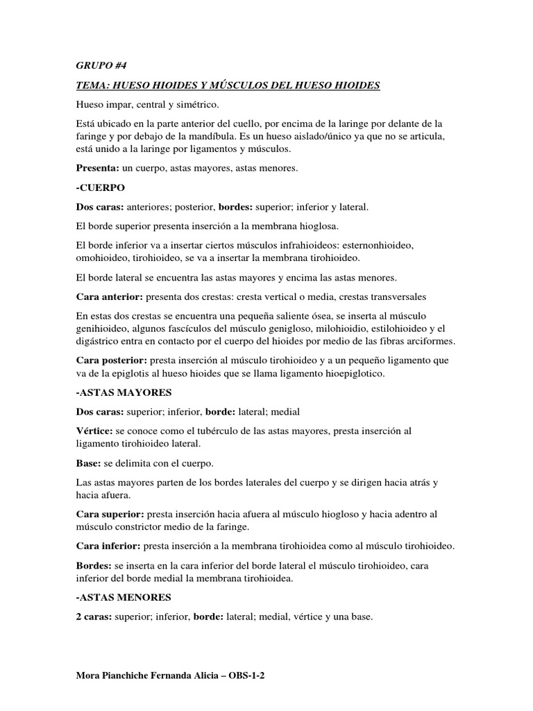Hueso Hioides y Músculos Del Hueso Hioides | PDF | Laringe | Anatomía ...