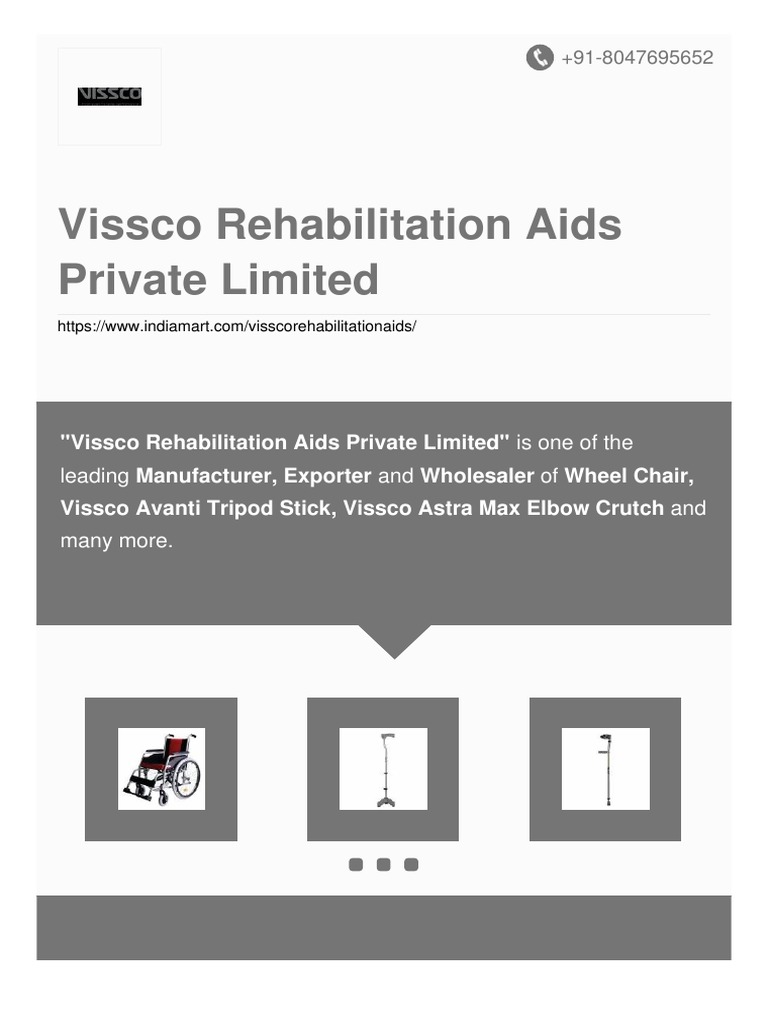 Vissco Rehabilitation Aids Private Limited | PDF | Physical Therapy ...