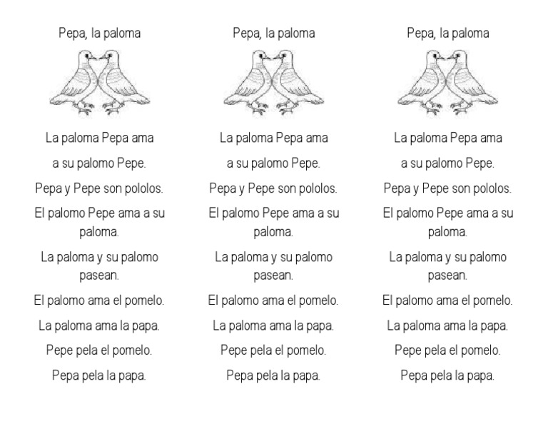 Pepa y Pepe: Amor de Palomas | PDF