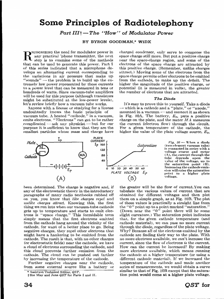Arrl - QST Magazine - Principles of Radiotelephony - Part 3 (1954) | PDF
