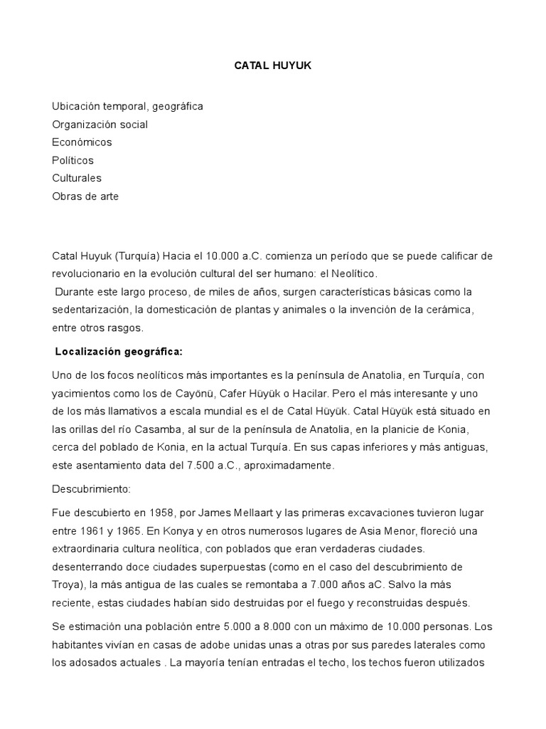 Catal Huyuk | PDF