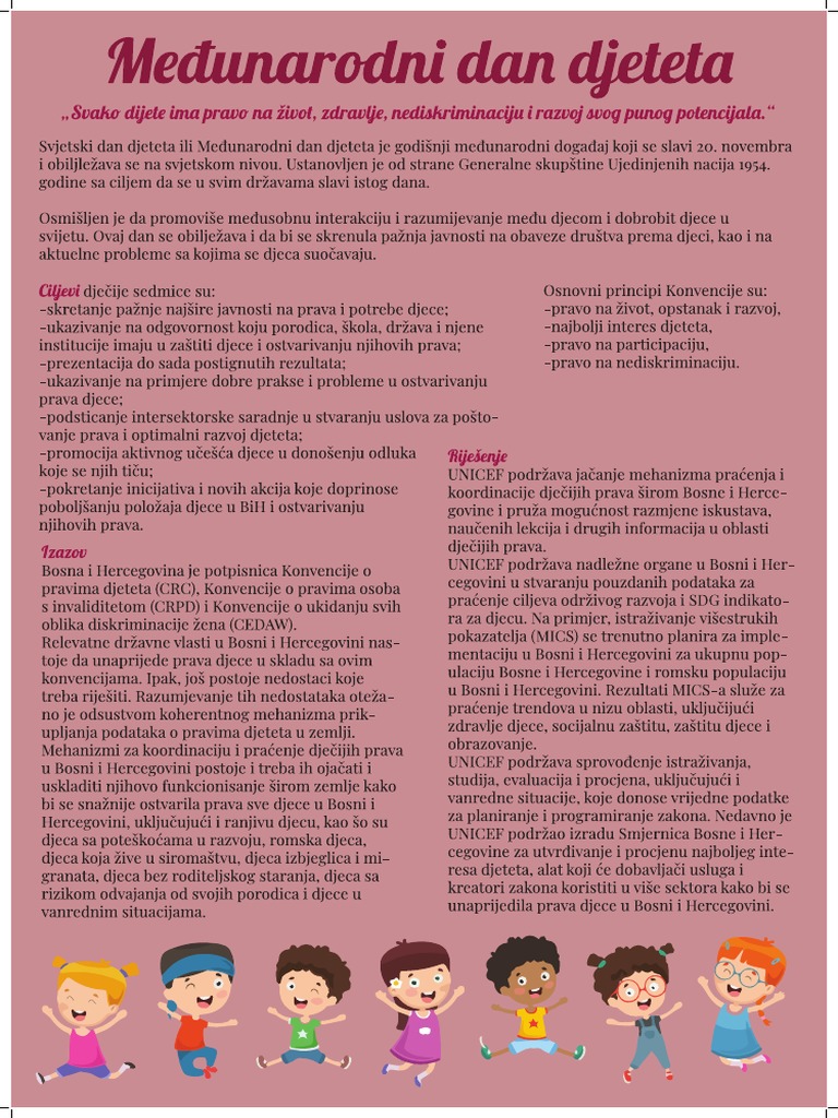 Međunarodni Dan Djeteta Pano | PDF