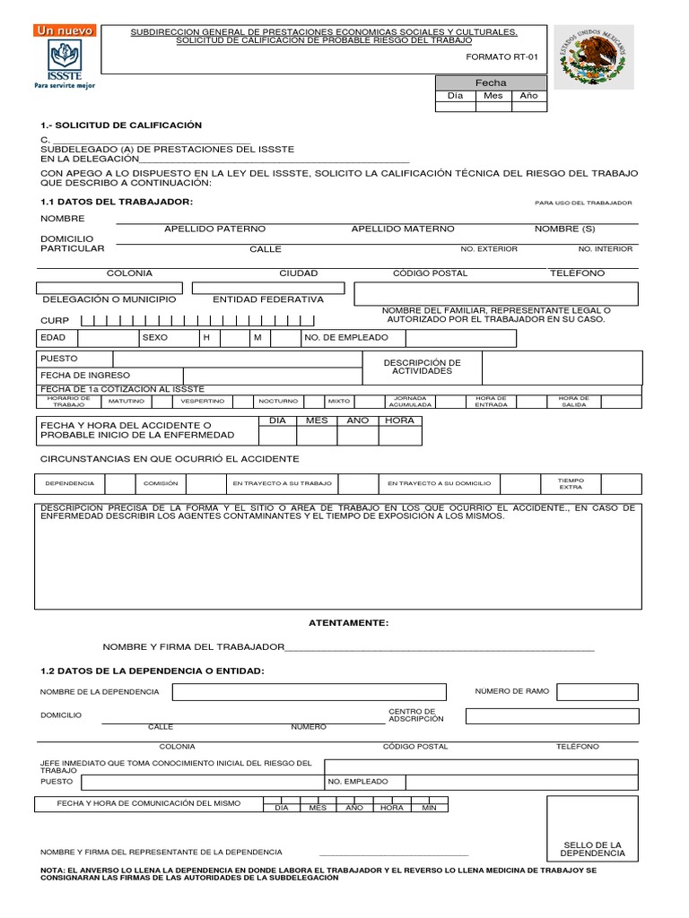 Formato RT-01 | Descargar gratis PDF | Ciencias de la Salud