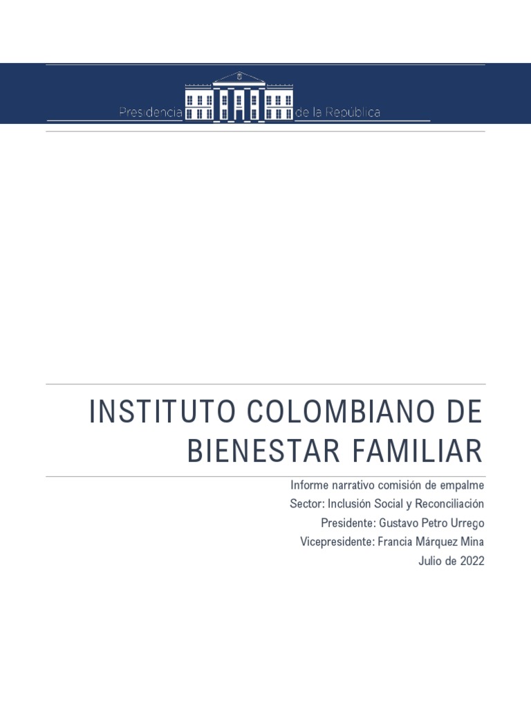 Informe Empalme Icbf | PDF | Unicef | Colombia
