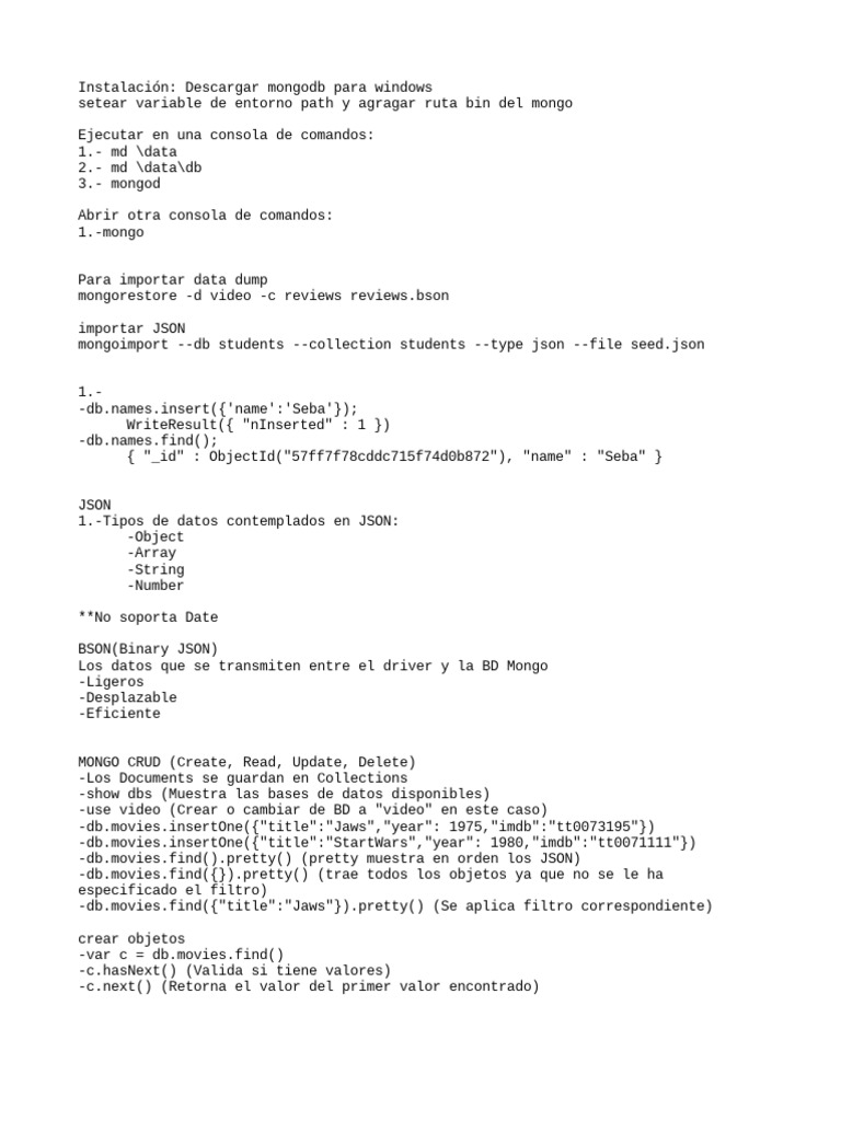 Guía Completa de MongoDB en Windows | PDF | Informática | Gestión de ...