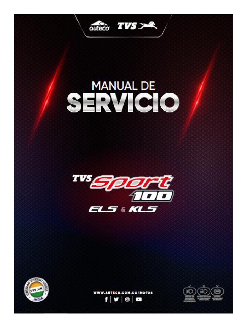 01 Manual Servicio TVS 100 Sport ELS - KLS 13-01-2021 | PDF | Tornillo ...