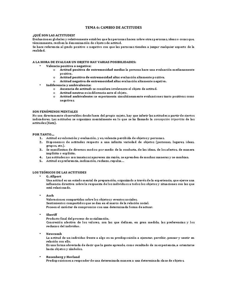 Actitudes: Definición y Funciones | PDF | Actitud (psicología ...