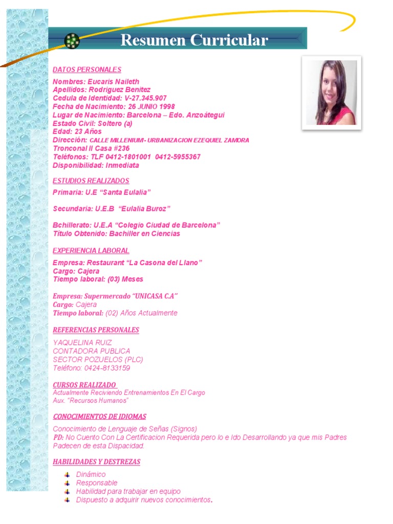 Curriculum Eucaris Rodriguez | PDF