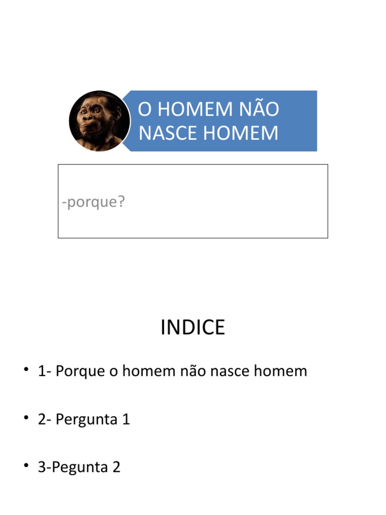 O Homem Não Nasce Homem | PDF