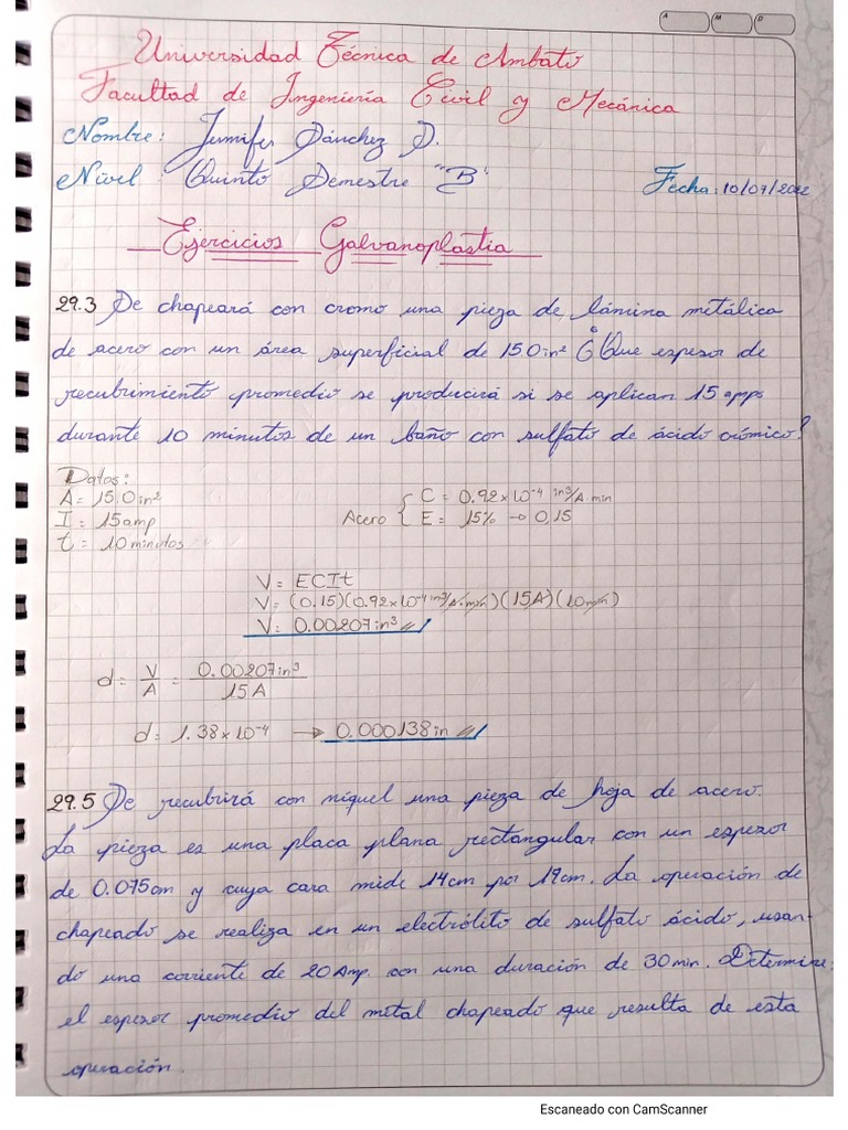Ejercicios Galvanoplastia Ss | PDF