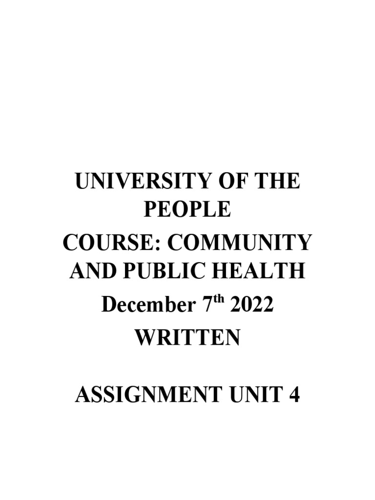 Written Assignment Unit 4 Health Science | PDF | Built Environment ... Written Assignment Unit 4 Health Science | PDF | Built Environment ...