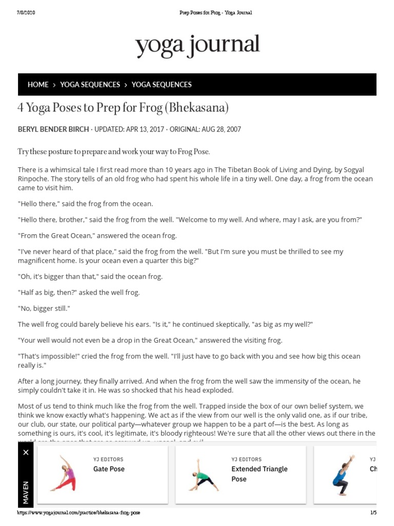 Prep Poses for Frog Yoga | PDF | Ashtanga Vinyasa Yoga | Yoga