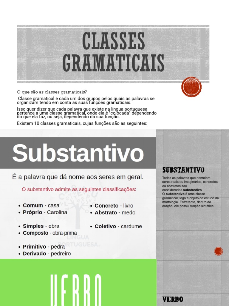 Classes Gramaticais | PDF | Pronome | Palavra