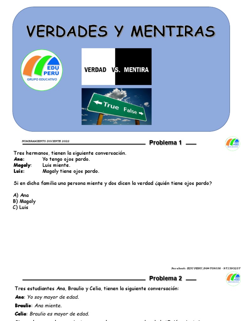 Semana 4 - Verdades y Mentiras | PDF