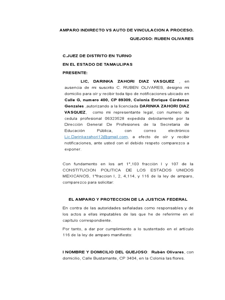 Amparo Indirecto | PDF | Violación | Derecho Constitucional