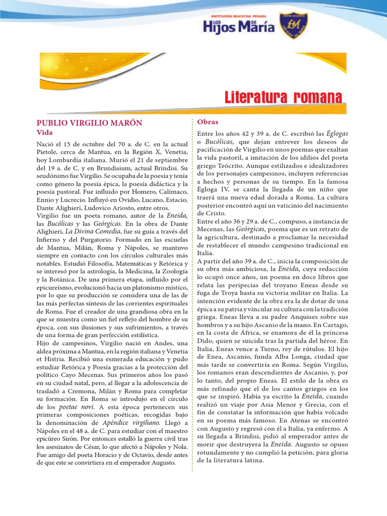 Literatura 5to Guía | PDF | Divina Comedia | Virgilio