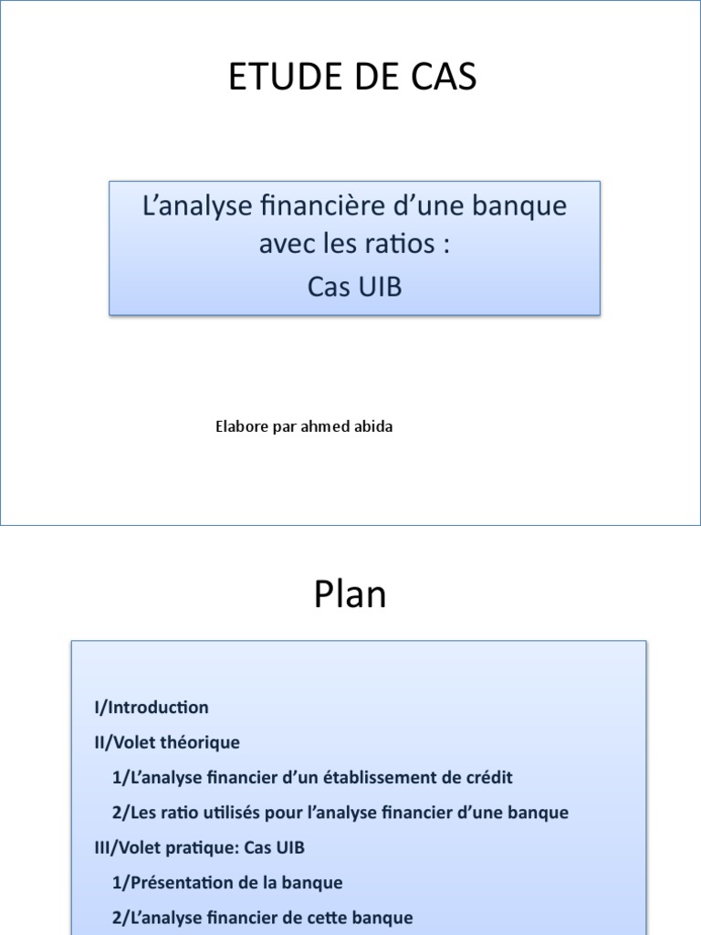 Etude de Cas | PDF | Ratio financier | Banques