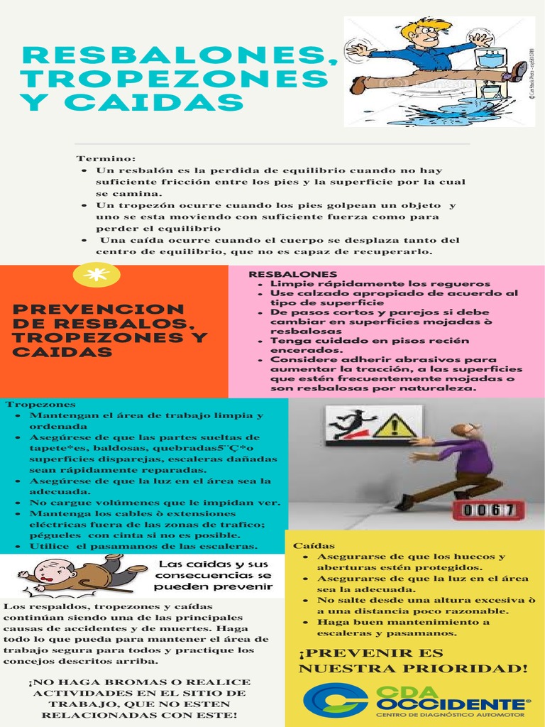 Prevencion De Caidas Resbalones Y Tropezones Pdf