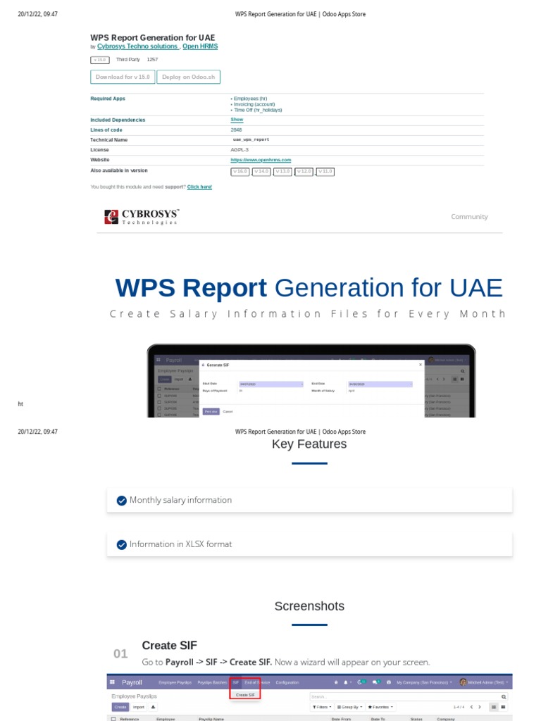 WPS Report Generation For UAE - Odoo Apps Store | PDF | Information Age ...