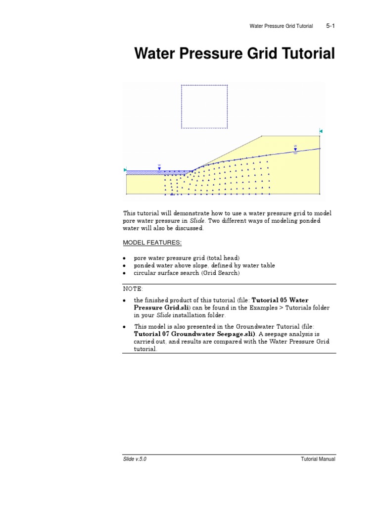 Water Pressure Grid Modeling Guide | PDF | Porosity | Contour Line