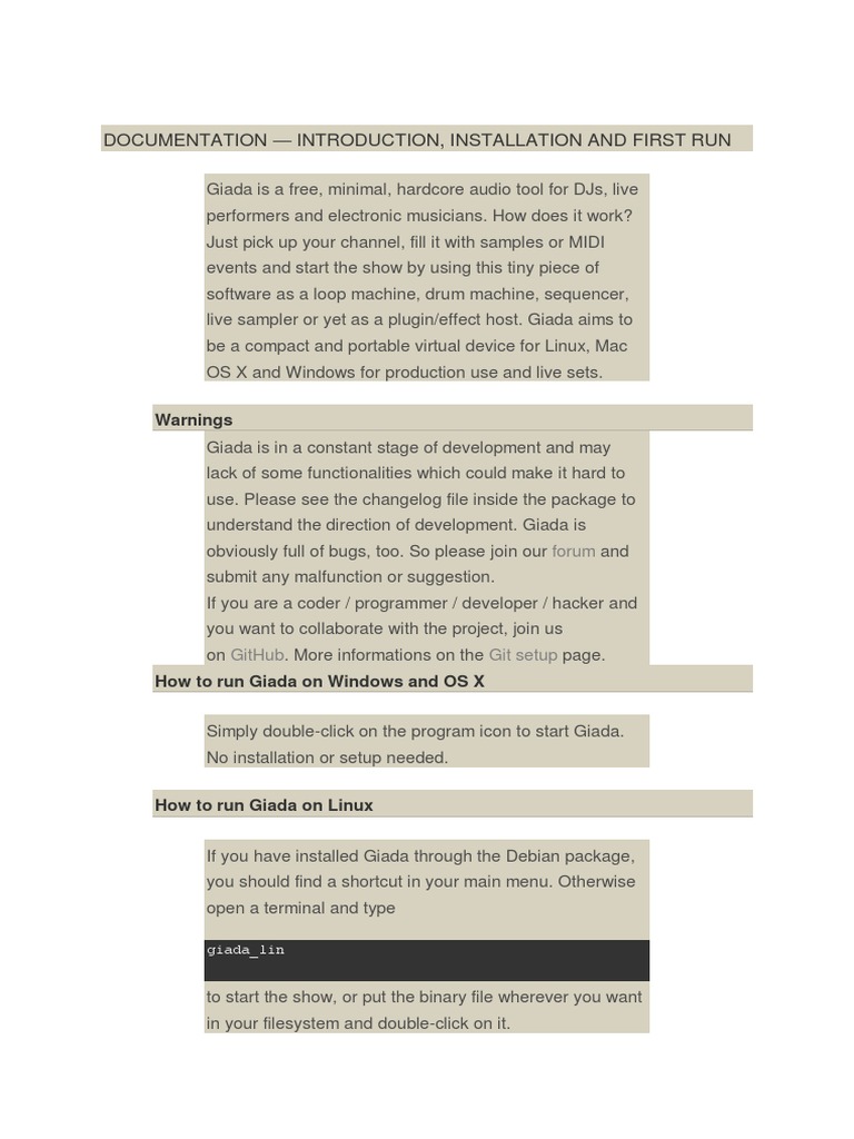 Giada Documentation Original | PDF | Software Development | Computer ...