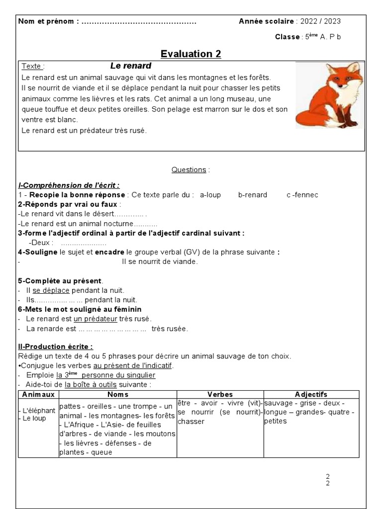 Evaluation 2 Projet 1 5ap | PDF