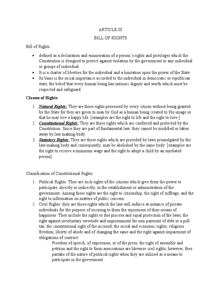 Defining Constitutional Rights and Classifying the Relationship Between ...