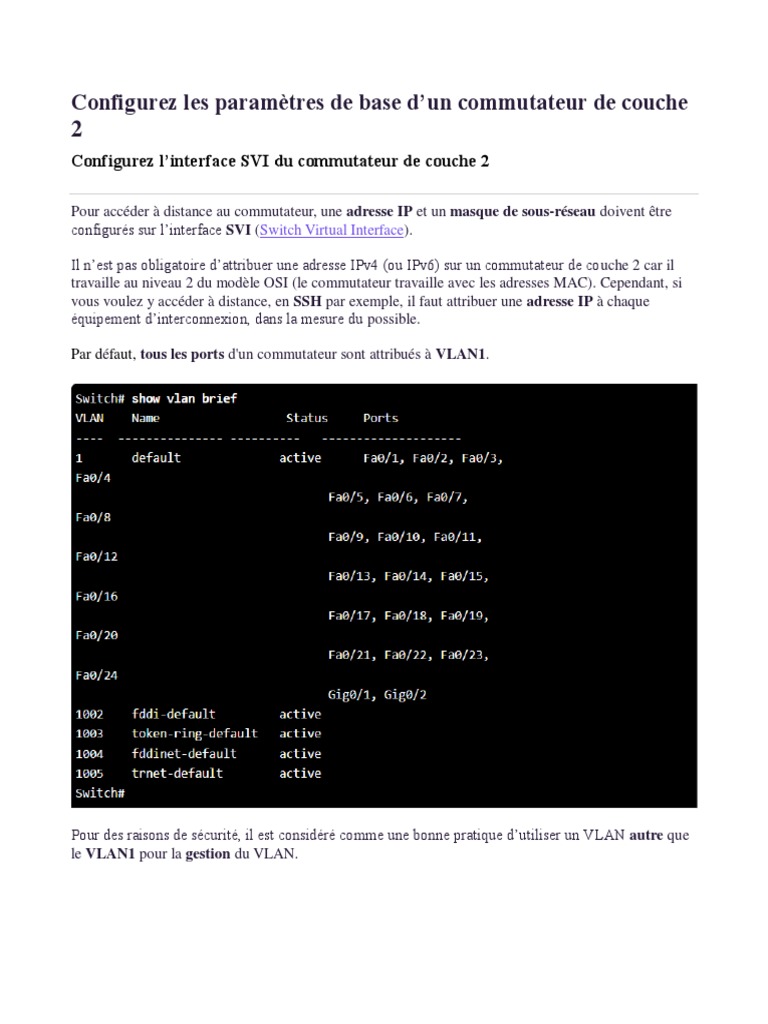 Configuration de l'interface SVI Cisco | PDF