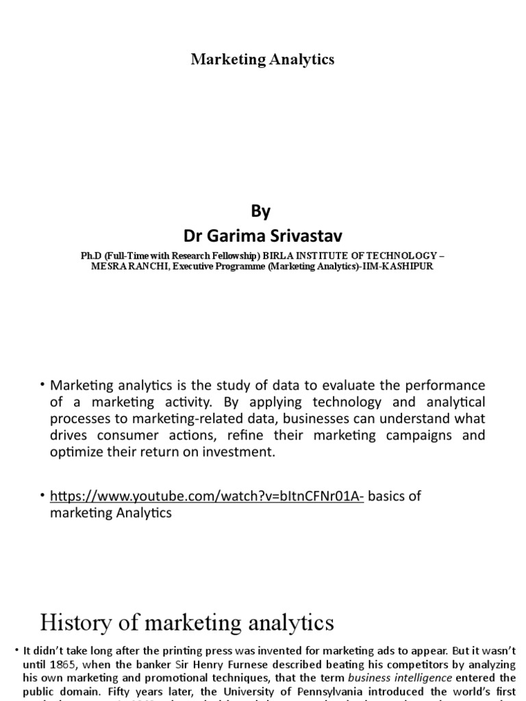 Marketing Analytics | PDF | Analytics | Marketing