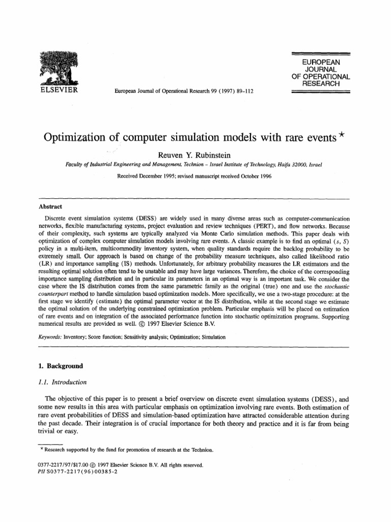 Optimization Of Computer Simulation Models 1997 European Journal Of Operatio Pdf