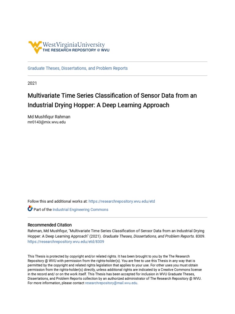 Multivariate Time Series Classification Of Sensor Data From An In Pdf