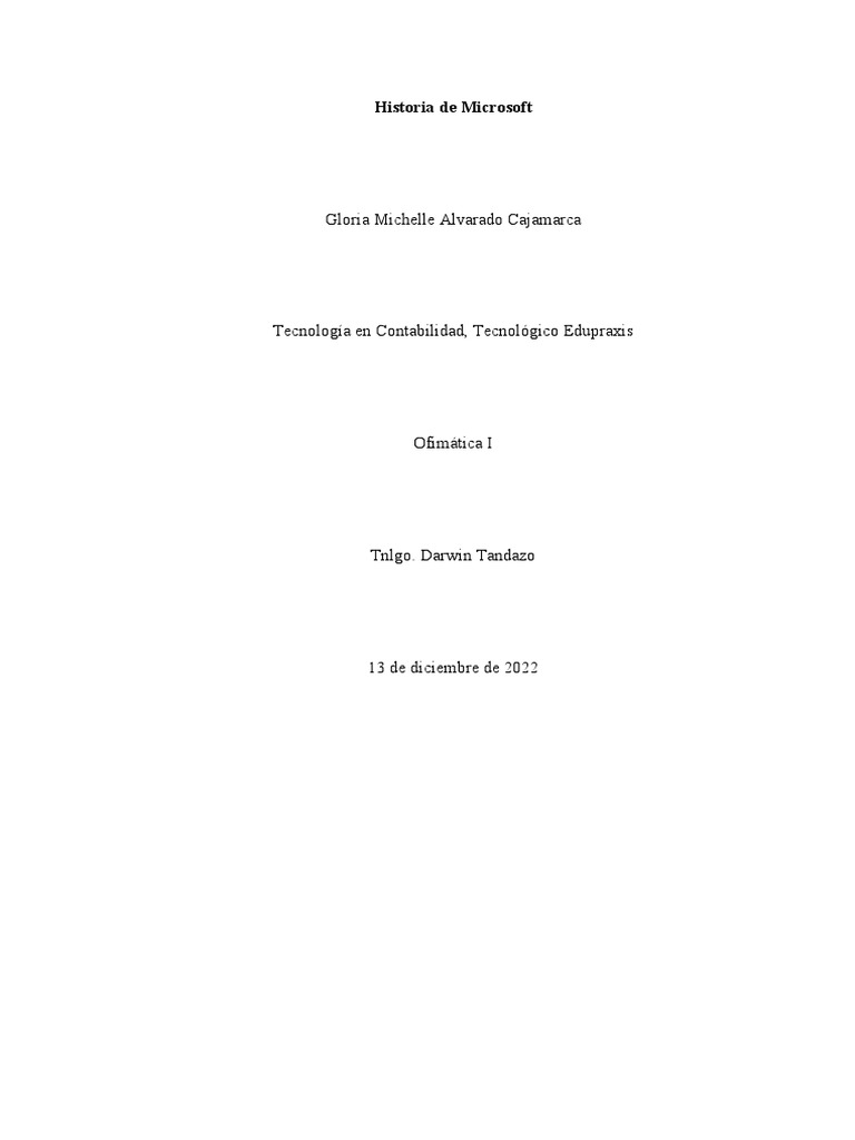 Historia de Microsoft - Michelle | PDF
