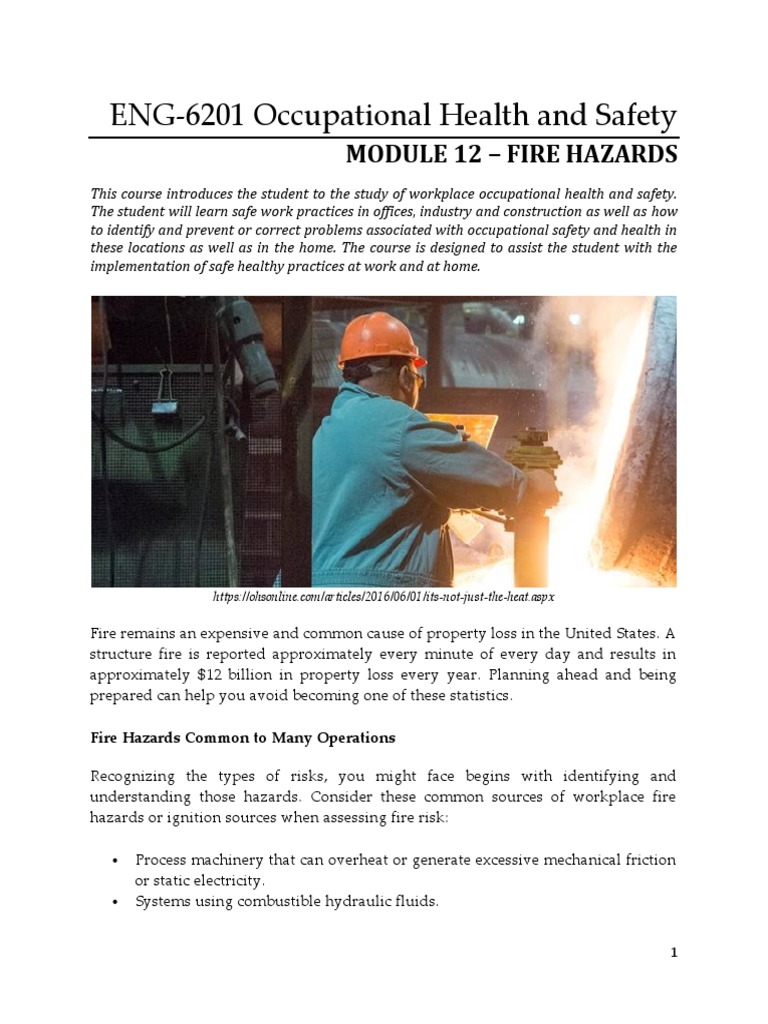 Week 12 - Fire Hazards | PDF | Fires | Fire Safety