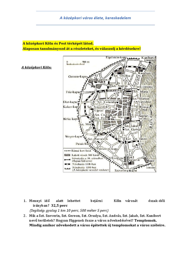 Kozepkori Varos Koln Pest | PDF