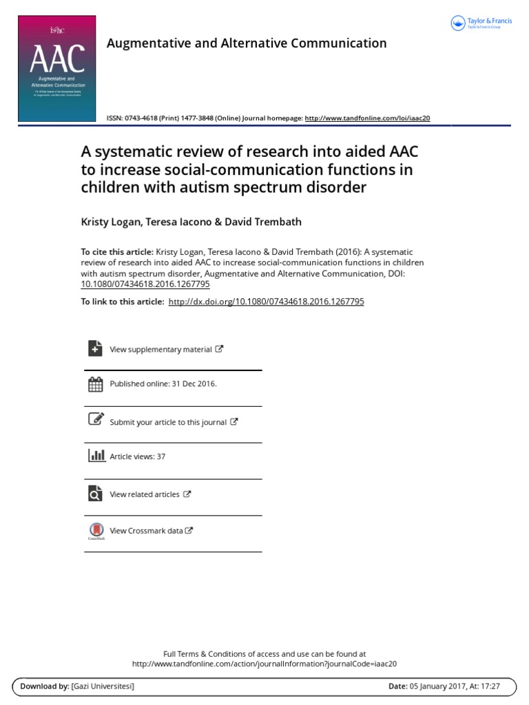 A Systematic Review of Research Into Aided AAC To Increase Social ...