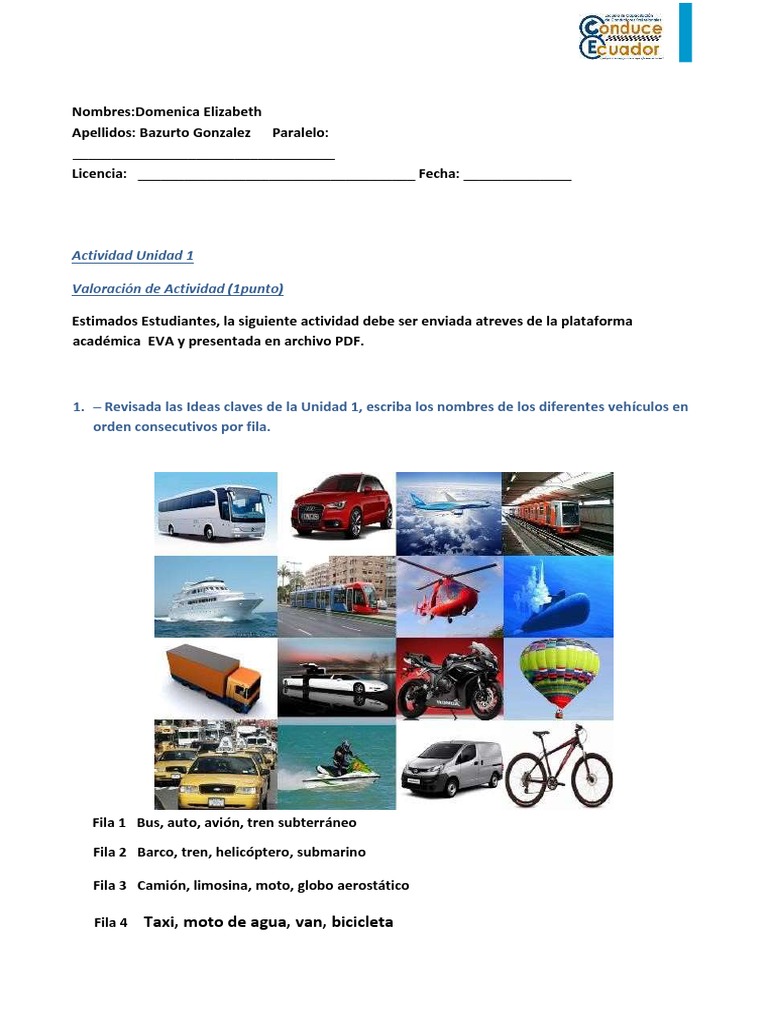 Actividades de La UNIDAD 1 | PDF