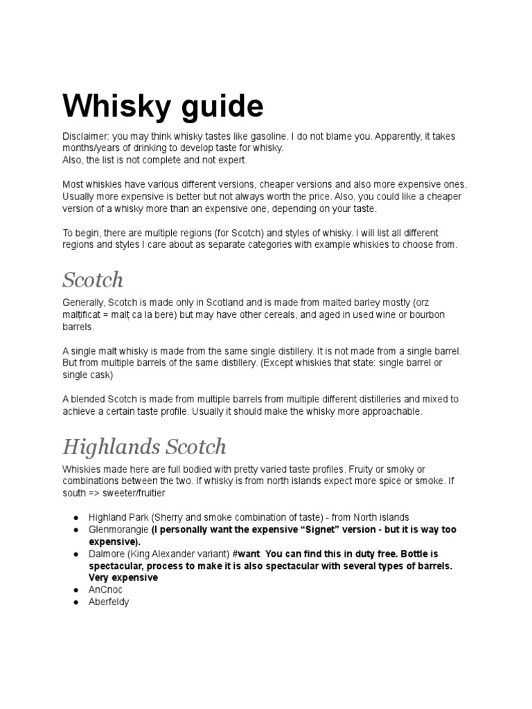 Whisky Guide | PDF | Scotch Whisky | Whisky