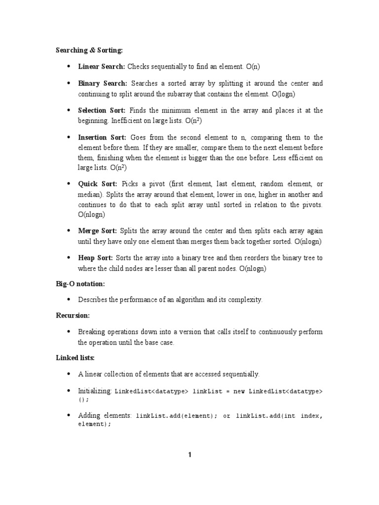 Cse 205 Quick Notes Pdf Class Computer Programming Method Computer Programming