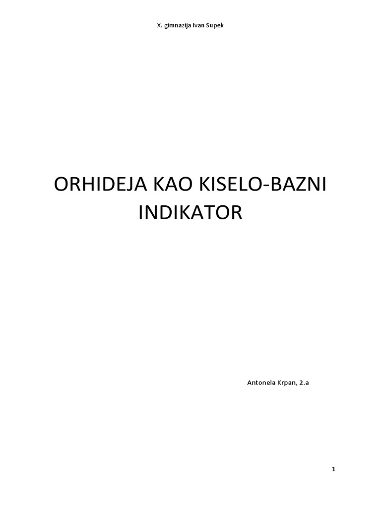 Znanstveni Rad - Orhideja Kao Kiselo-Bazni Indikator | PDF Znanstveni Rad - Orhideja Kao Kiselo-Bazni Indikator | PDF