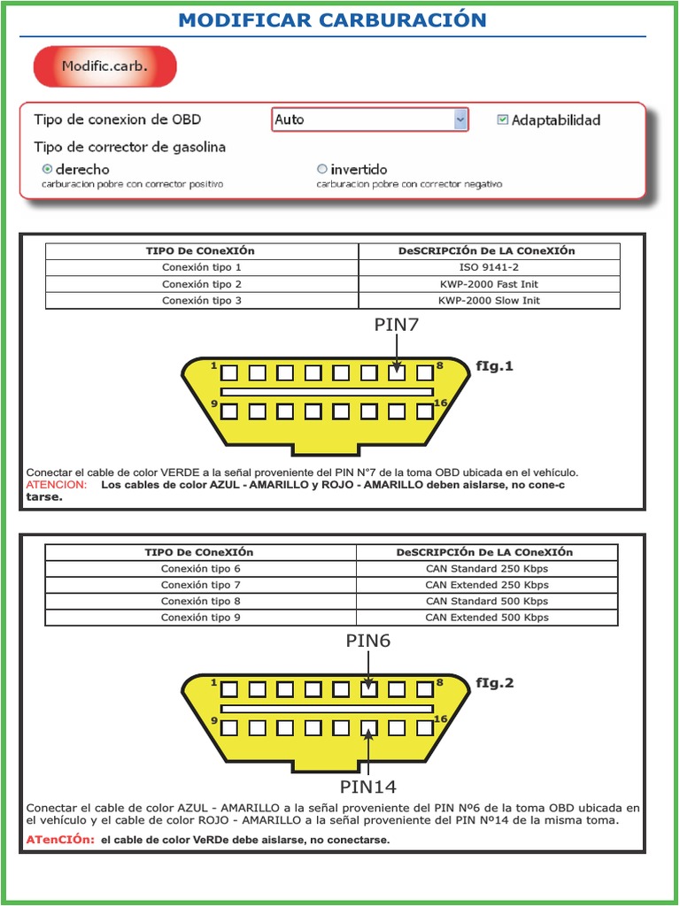 Diagrama de Conexión OBD2 | PDF