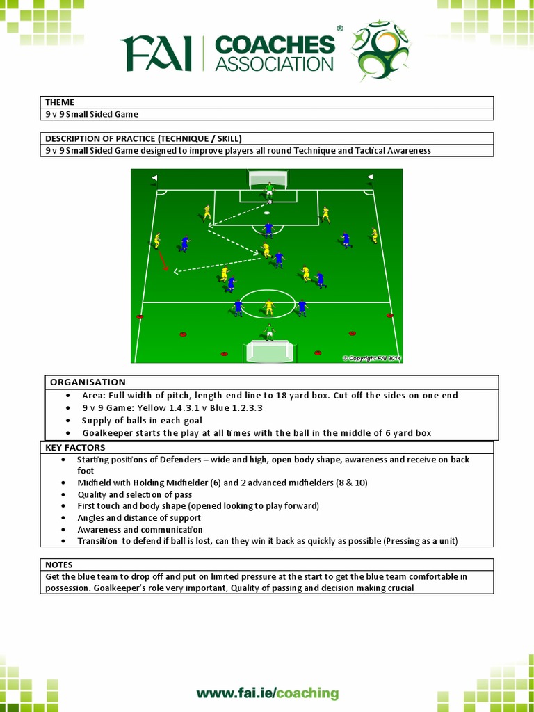 9 V 9 Small Sided Game | PDF