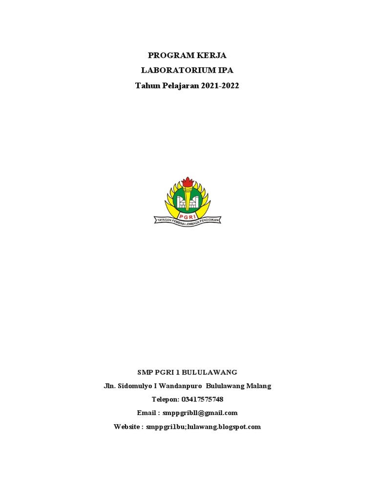 Program Kerja Lab IPA SMP PGRI 1 | PDF