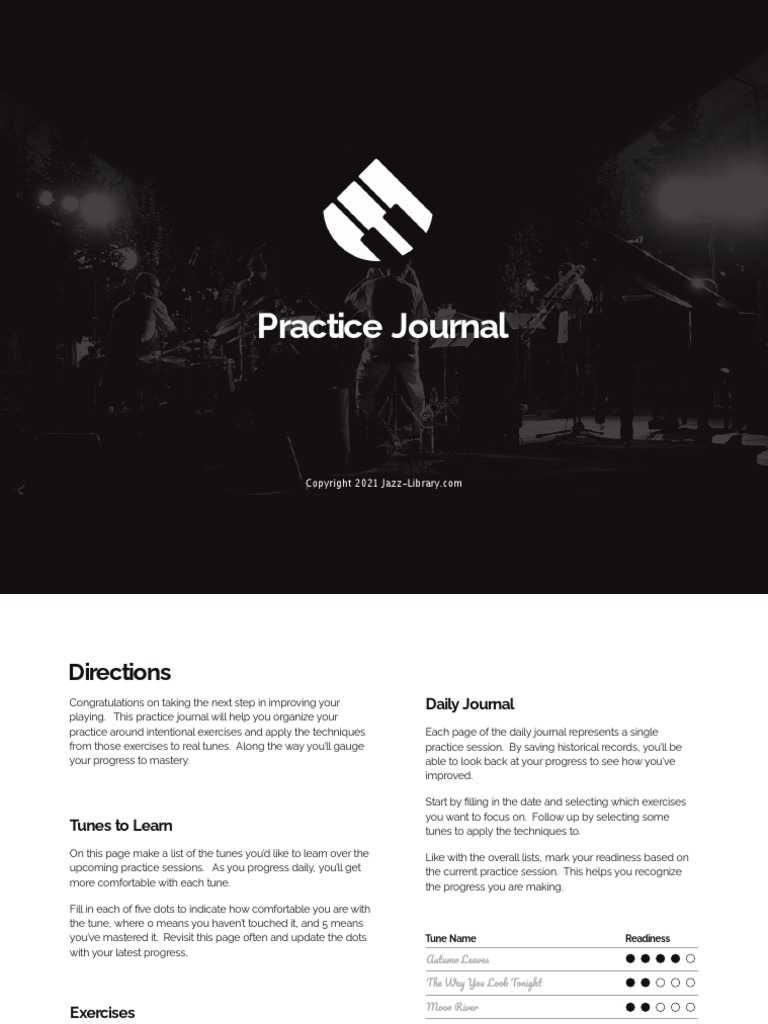 Jazz Library Practice Journal | PDF | Music Theory