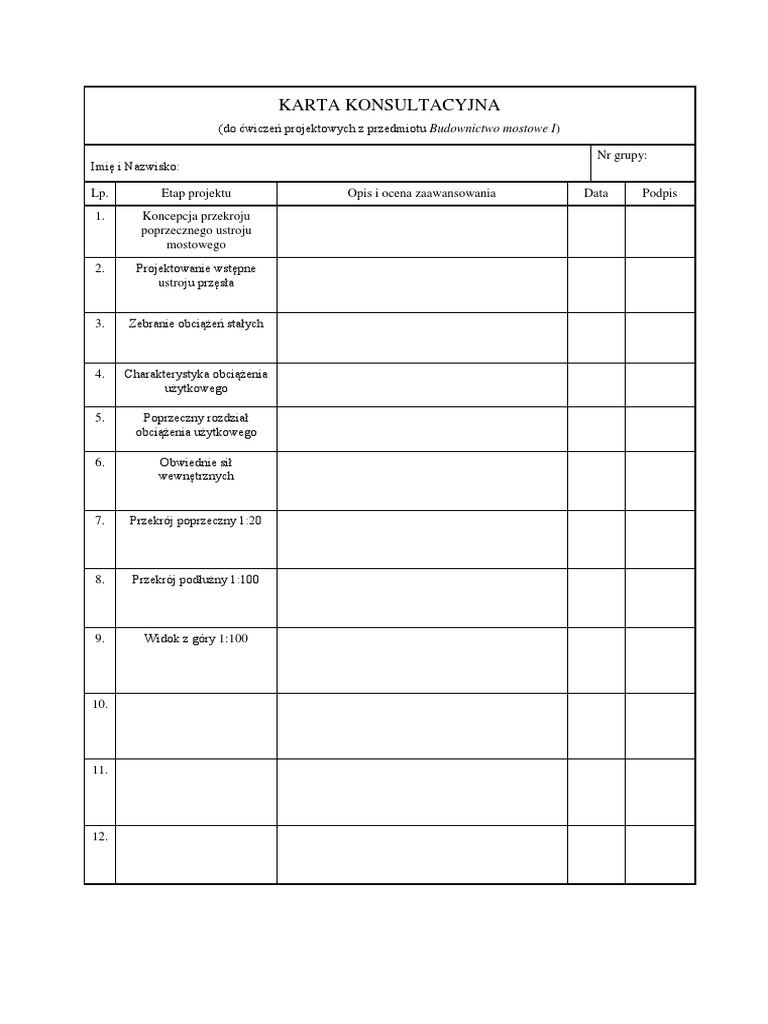 PM - Karta Konsultacyjna Do Projektu | PDF